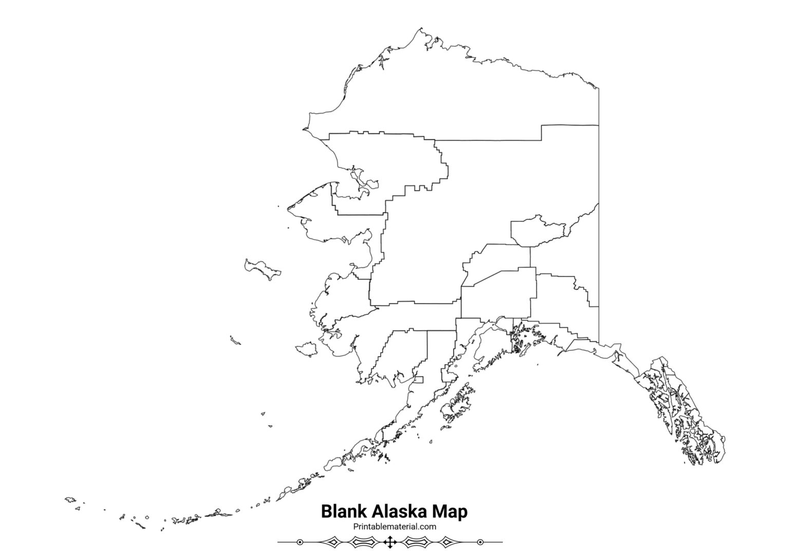 Alaska Map – Blank Map, Outline Map & County Map Printable