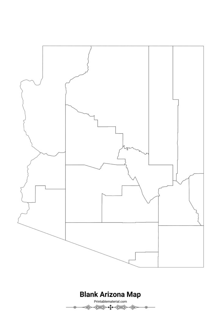 Arizona County Map Printable – Blank Arizona Map, Outline Map