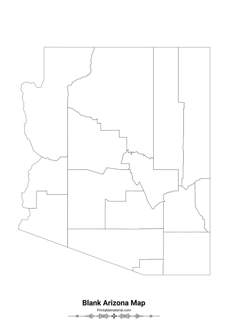 Arizona County Map Printable – Blank Arizona Map, Outline Map