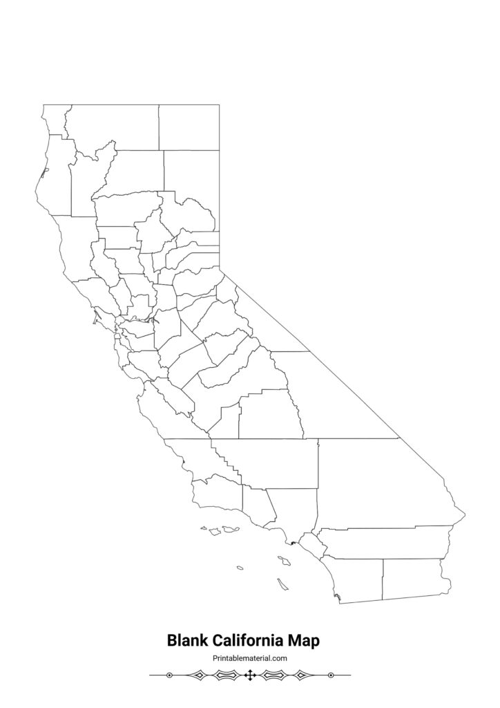 California County Map - Blank Map, Outline Map Printable