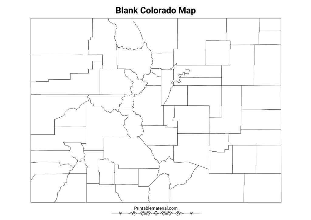 Colorado County Map – Blank Map, Outline Map Printable PDF