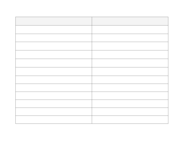 2 Column Chart (Blank Table) - Printable Template