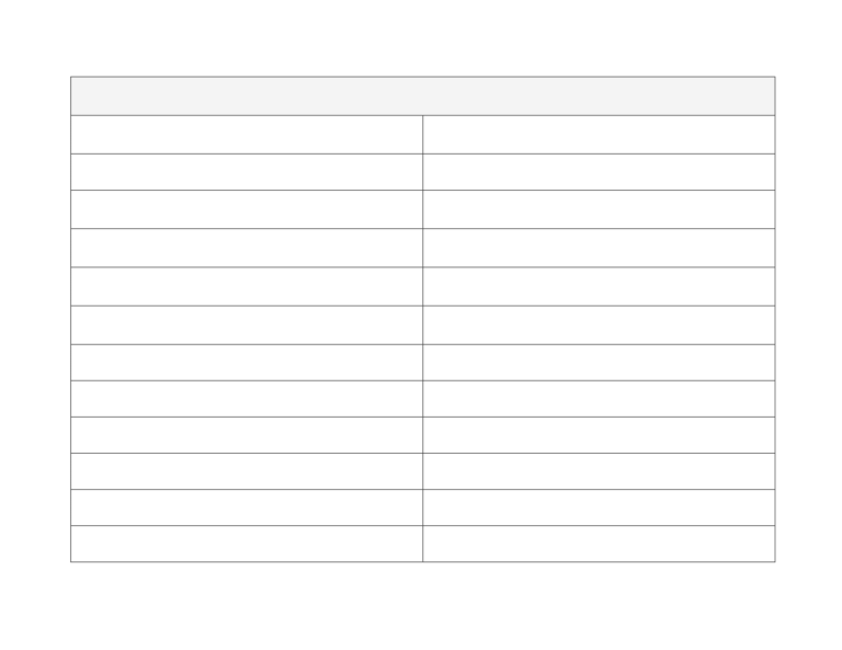 2 Column Chart (Blank Table) - Printable Template