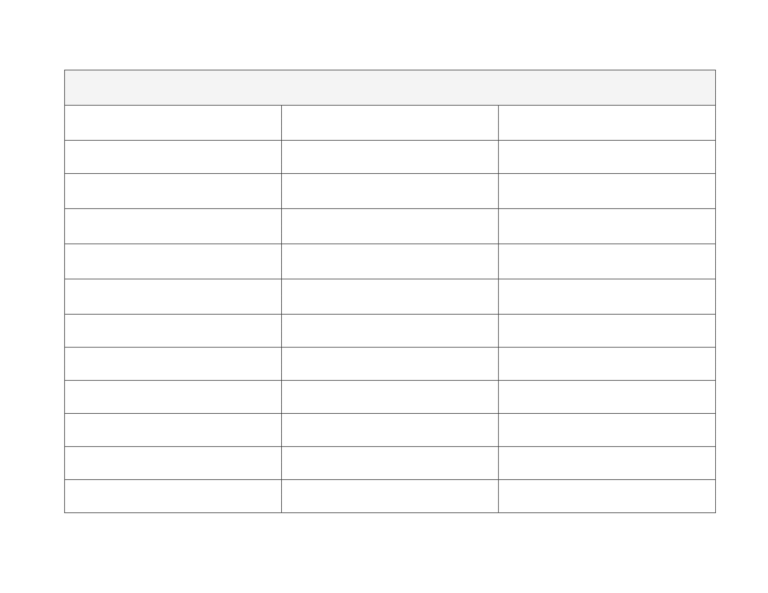 3 Column Chart (Blank Table)- Printable Template