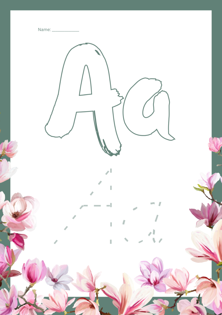 Letter A Coloring and Tracing Sheets Printable PDF
