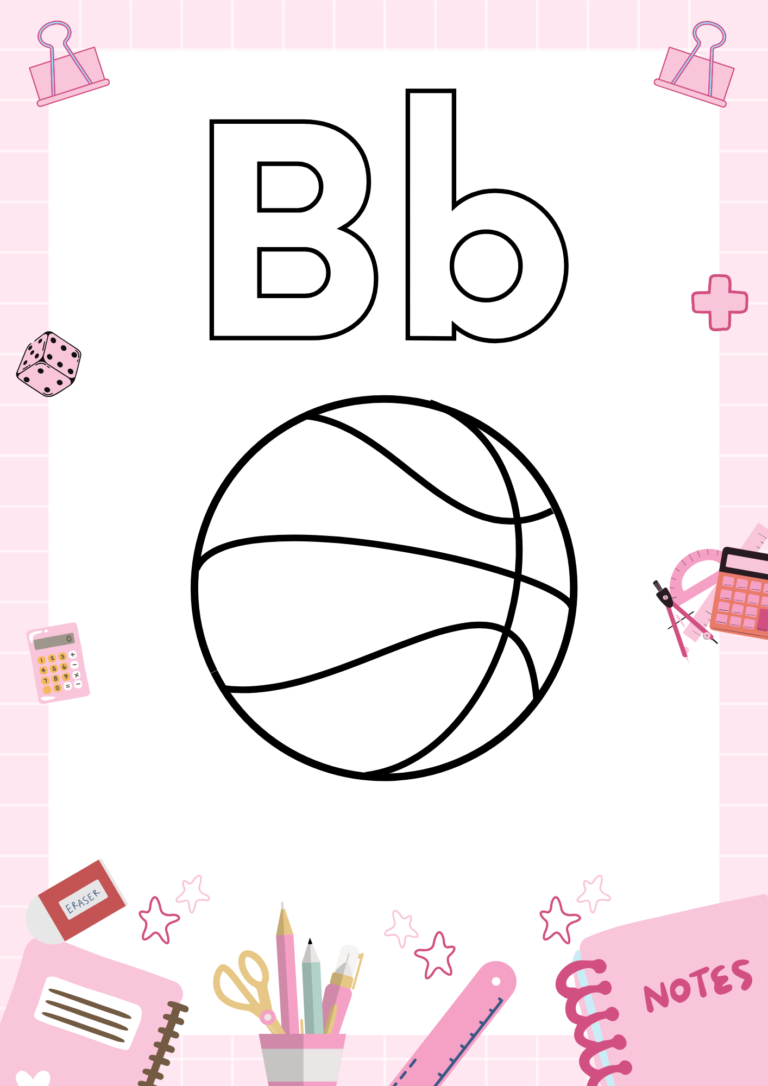 Letter B Coloring and Tracing Sheets Printable PDF