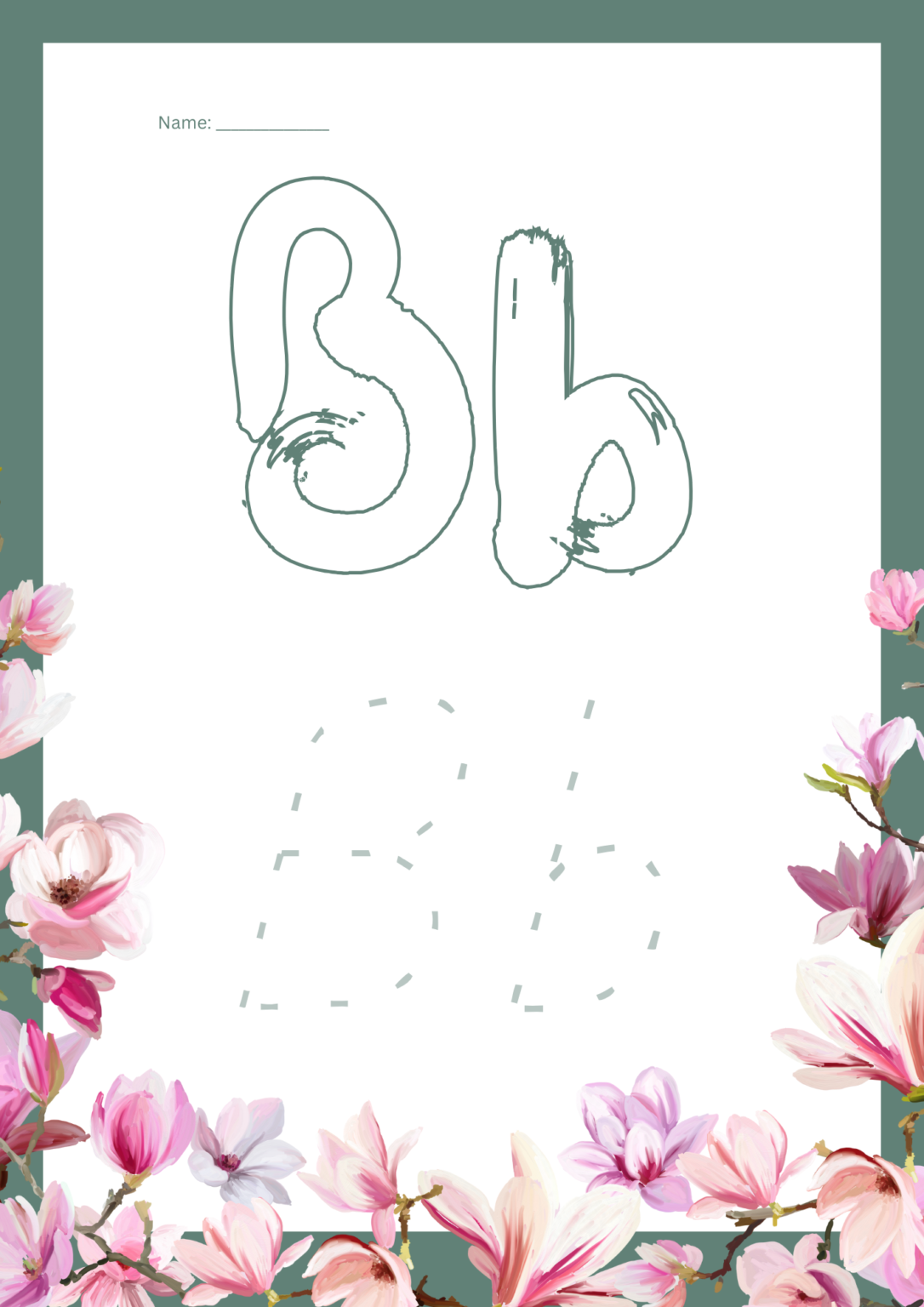 Letter B Coloring and Tracing Sheets Printable PDF
