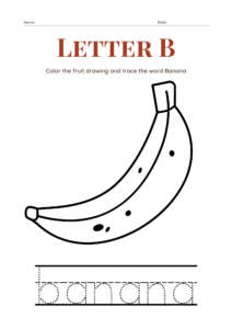 Letter B Coloring and Tracing Sheets Printable PDF