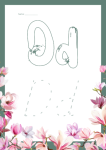 Letter D Coloring and Tracing Sheets Printable PDF