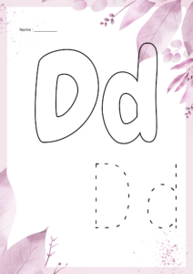 Letter D Coloring and Tracing Sheets Printable PDF