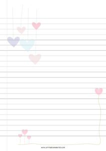 Valentine's Writing Paper - Heart Border Paper Printable