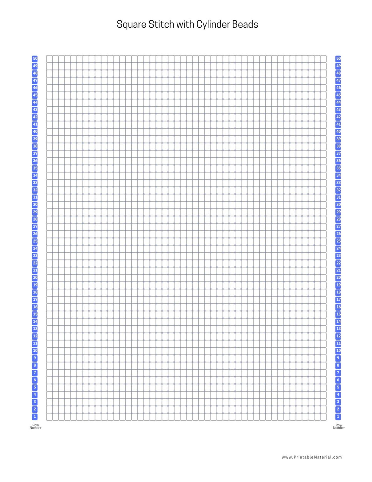 Printable Brick Stitch Beads Graph Paper Template