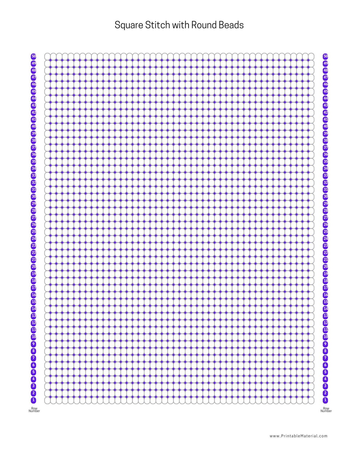 Printable Brick Stitch Beads Graph Paper Template