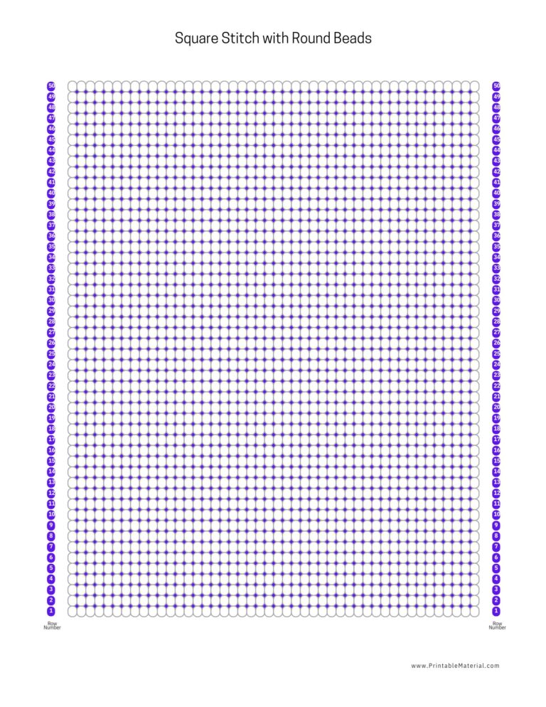 Printable Brick Stitch Beads Graph Paper Template