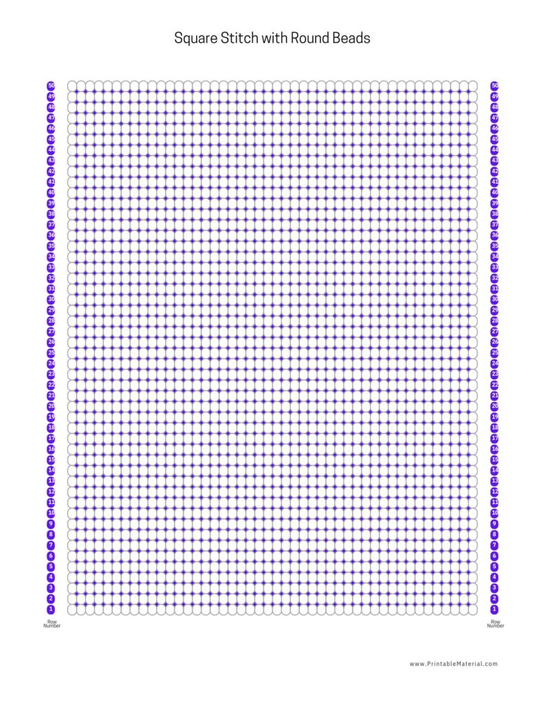 Printable Brick Stitch Beads Graph Paper Template