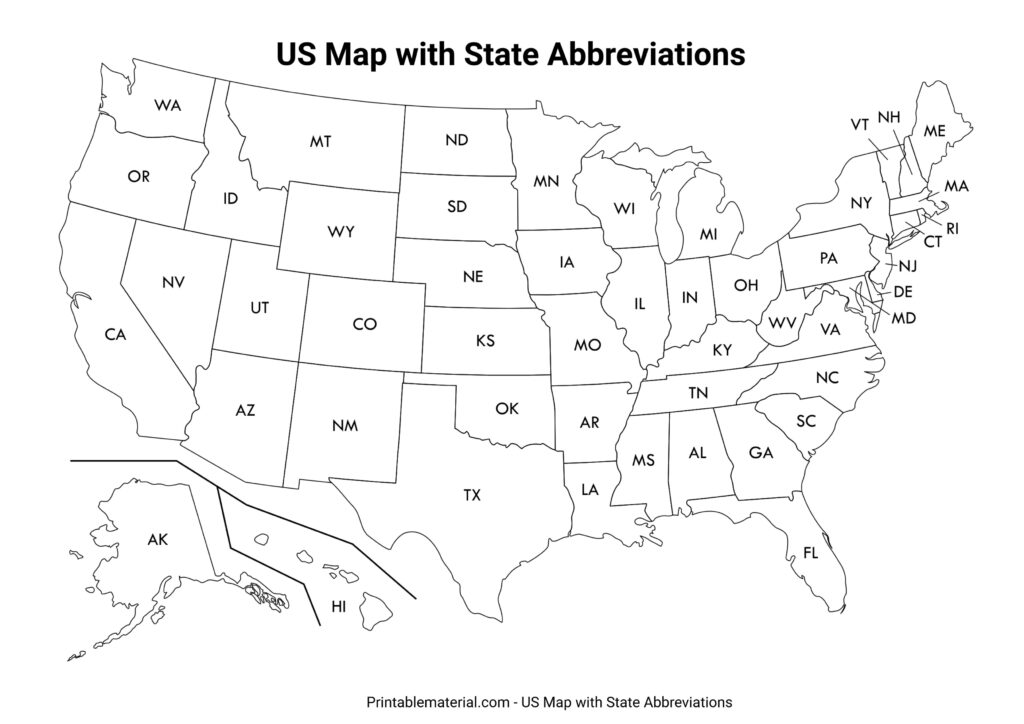 Blank US Maps with States (50+ Printable PDF)