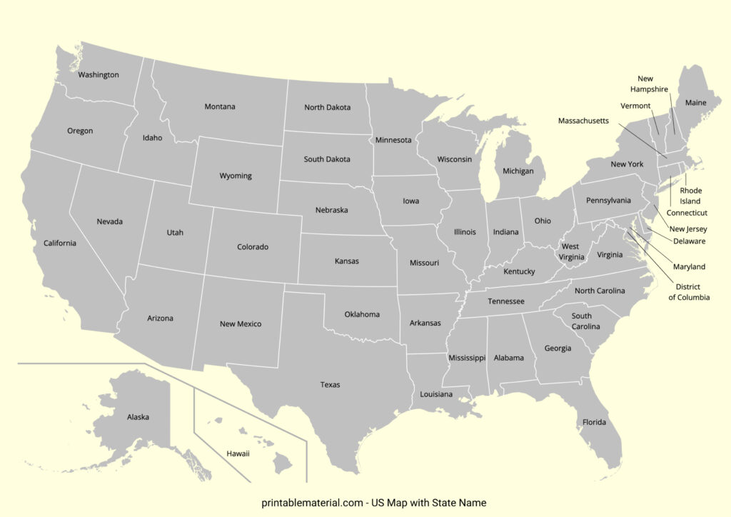 Blank US Maps with States (50+ Printable PDF)