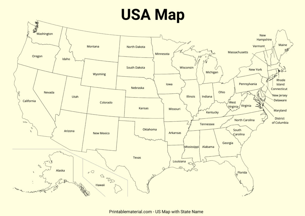 Blank US Maps with States (50+ Printable PDF)