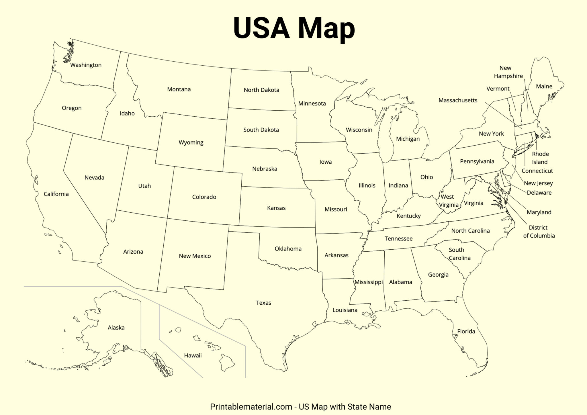 Blank US Maps with States (50+ Printable PDF)