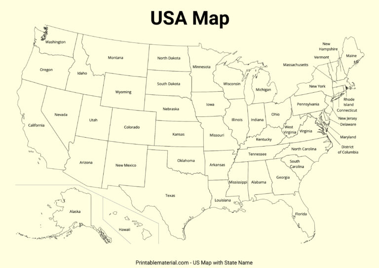Blank US Maps with States (50+ Printable PDF)