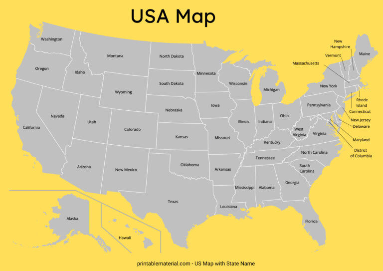 Blank US Maps with States (50+ Printable PDF)