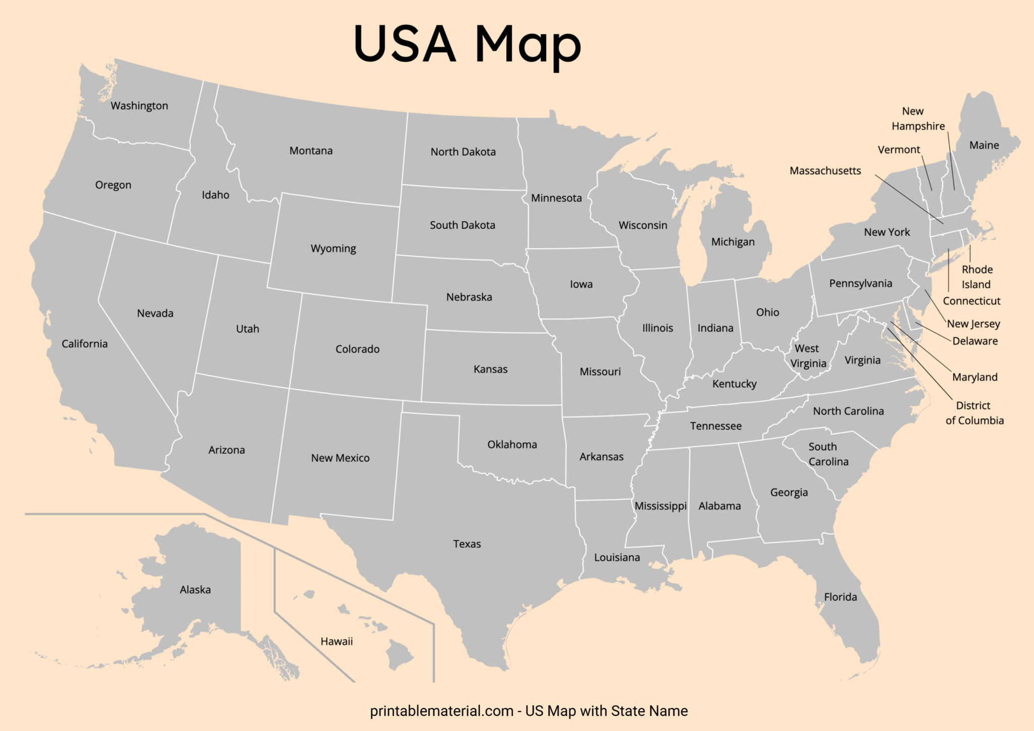 Blank US Maps with States (50+ Printable PDF)