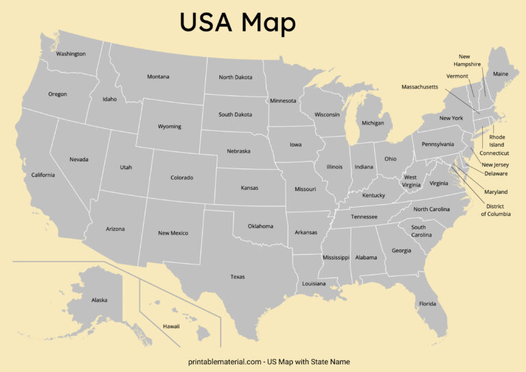 Blank US Maps with States (50+ Printable PDF)