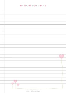 Valentine's Writing Paper - Heart Border Paper Printable