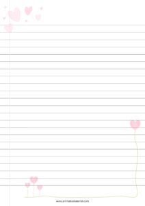 Valentine's Writing Paper - Heart Border Paper Printable