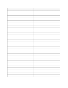 2 Column Chart (Blank Table) - Printable Template