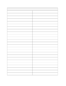2 Column Chart (Blank Table) - Printable Template