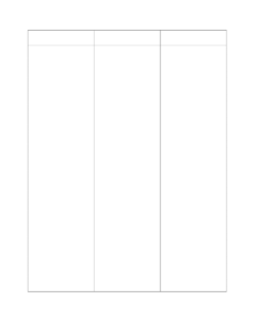 3 Column Chart (Blank Table)- Printable Template