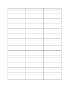 3 Column Chart (Blank Table)- Printable Template