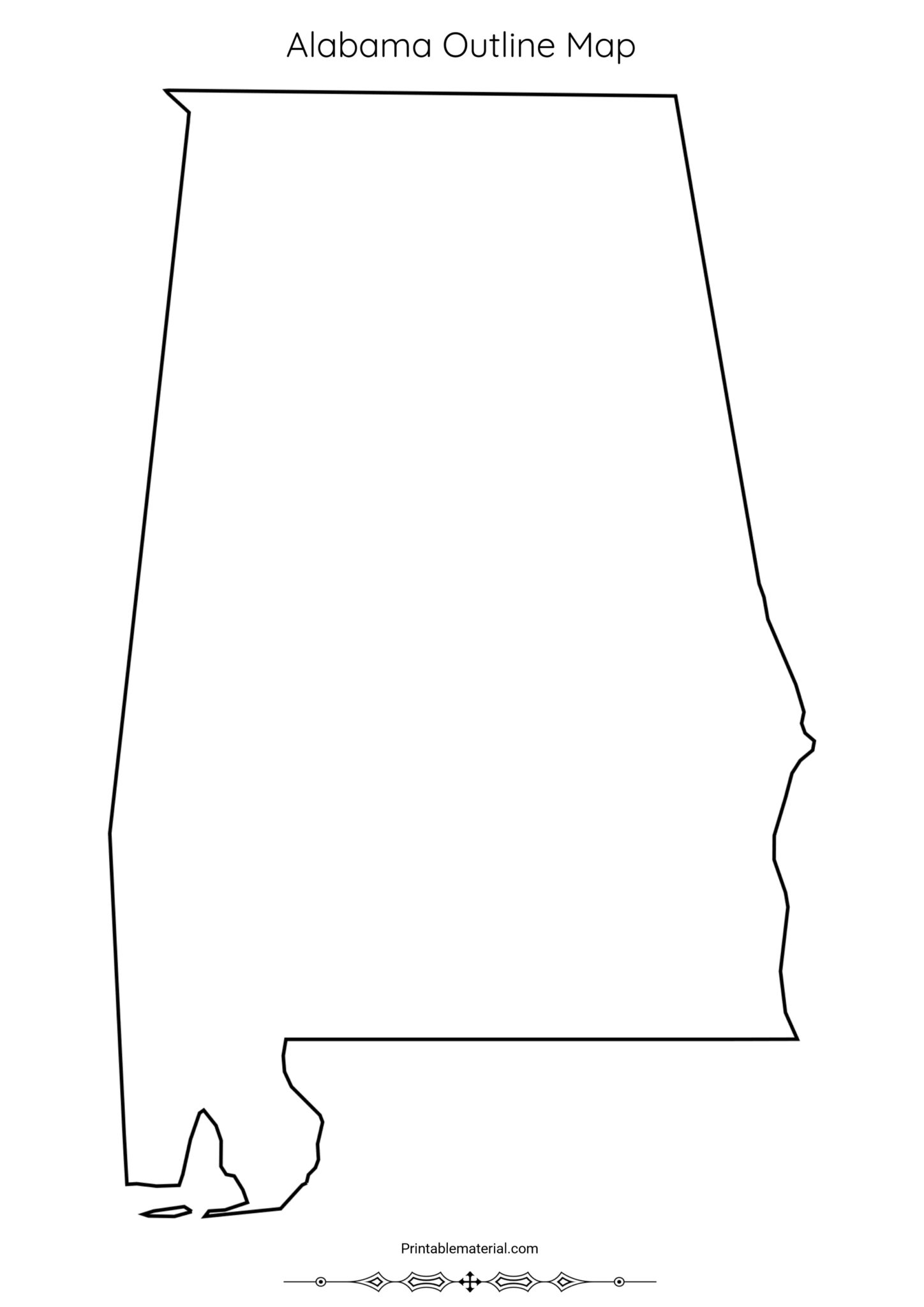 Alabama Maps - Blank Map, Outline Map & County Map Printable