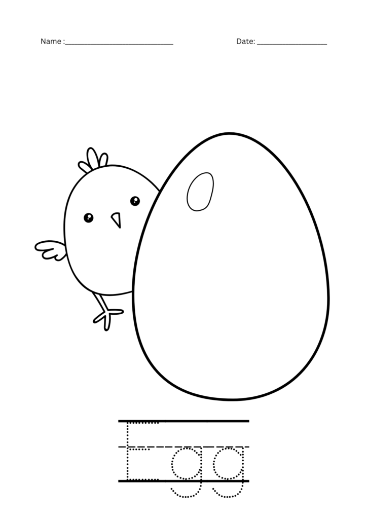 Letter E Coloring and Tracing Sheets - Printable Material